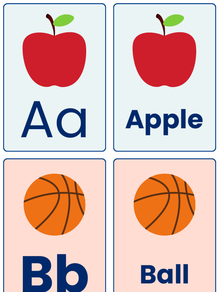Alphabet Letters Flashcard in Colorful Illustrative Style | PDF
