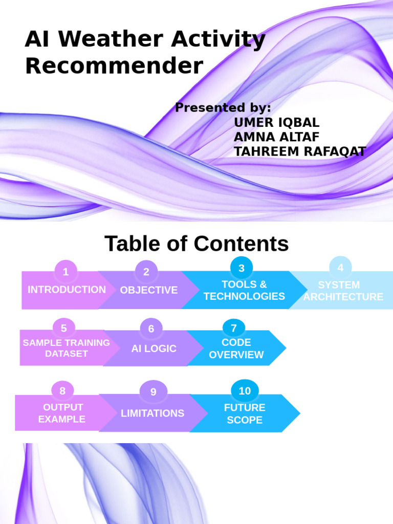 AI Weather Activity Recommender Slides | PDF | Artificial Intelligence ...