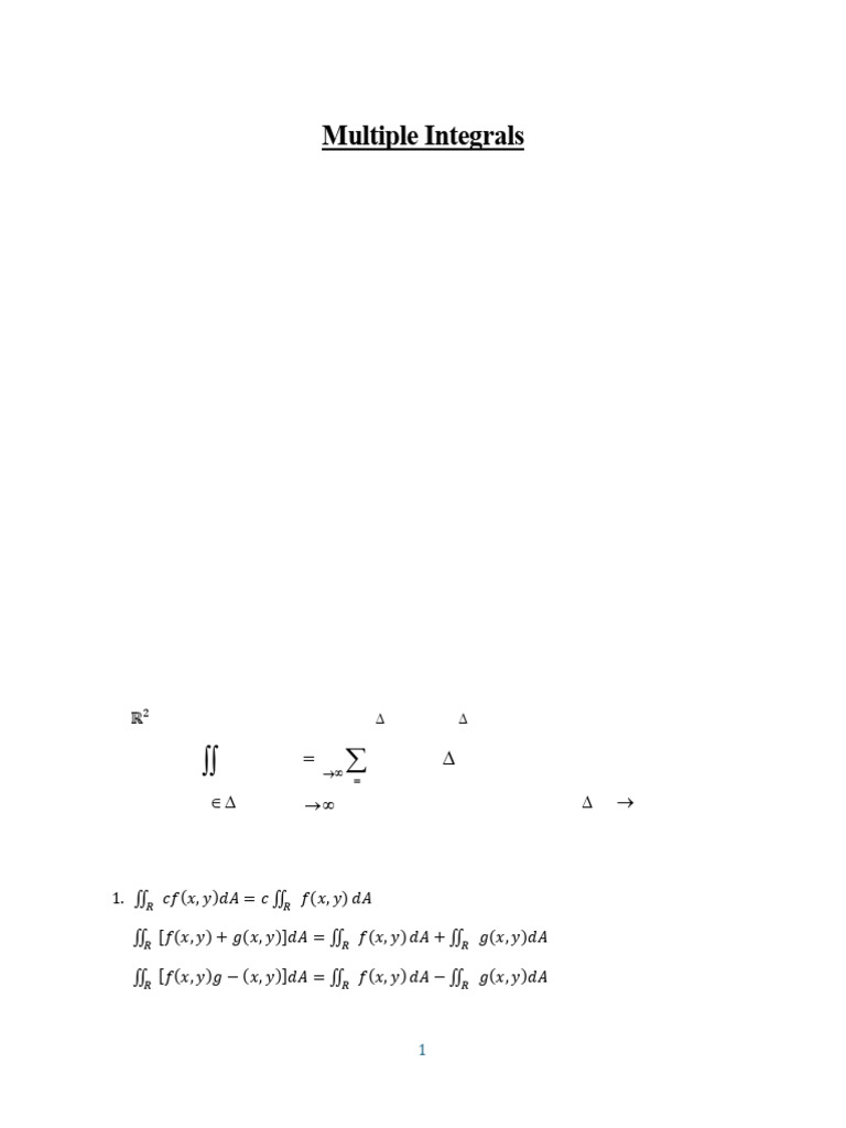 Math 2 - Multiple Integrals | PDF | Integral | Function (Mathematics)