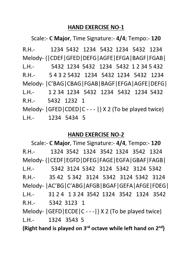 5 Fingers Hand Exercises | PDF