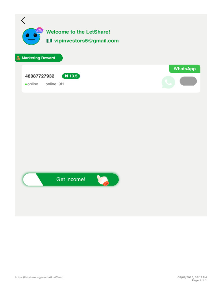 LetShare! - Turn Your WhatsApp To Your Moni-Making Tool! | PDF