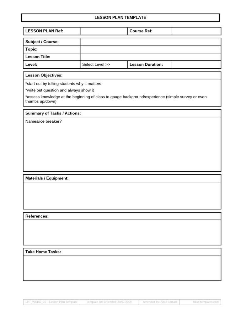 Lesson Plan Template | PDF