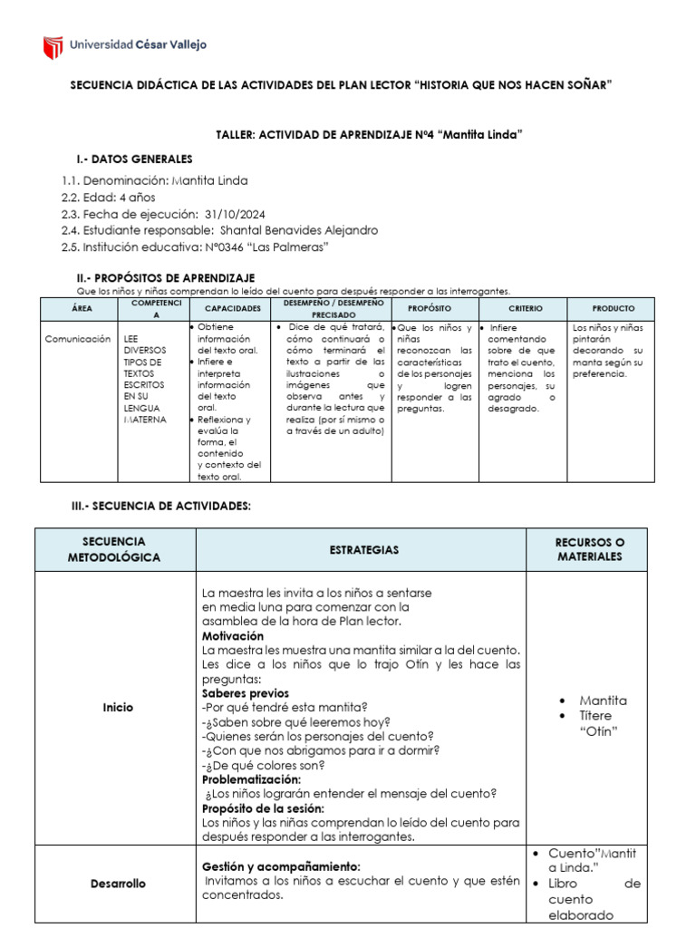 Plan Lector 4 | PDF | Aprendizaje | Cognición
