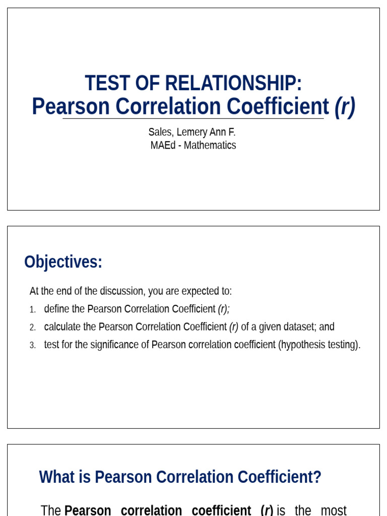 Stat and Prob Pearsons R | PDF | Statistical Significance | Statistical ...