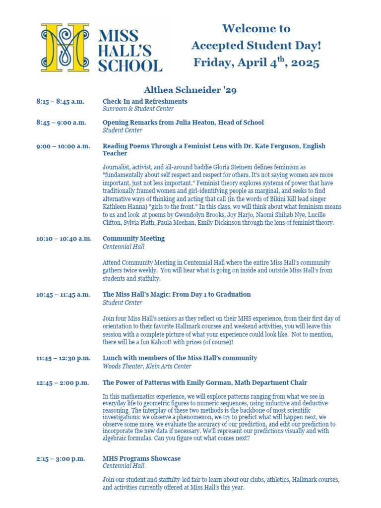 Schneider, Althea ASDItinerary | PDF | Mathematics