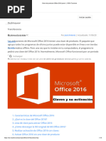 Lista de Claves de Activación de Microsoft Office 2016 Actualizadas | PDF