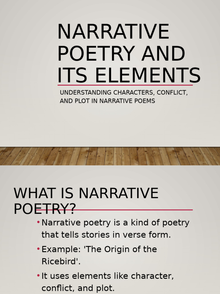 Elements of Narrative Poetry Explained | PDF