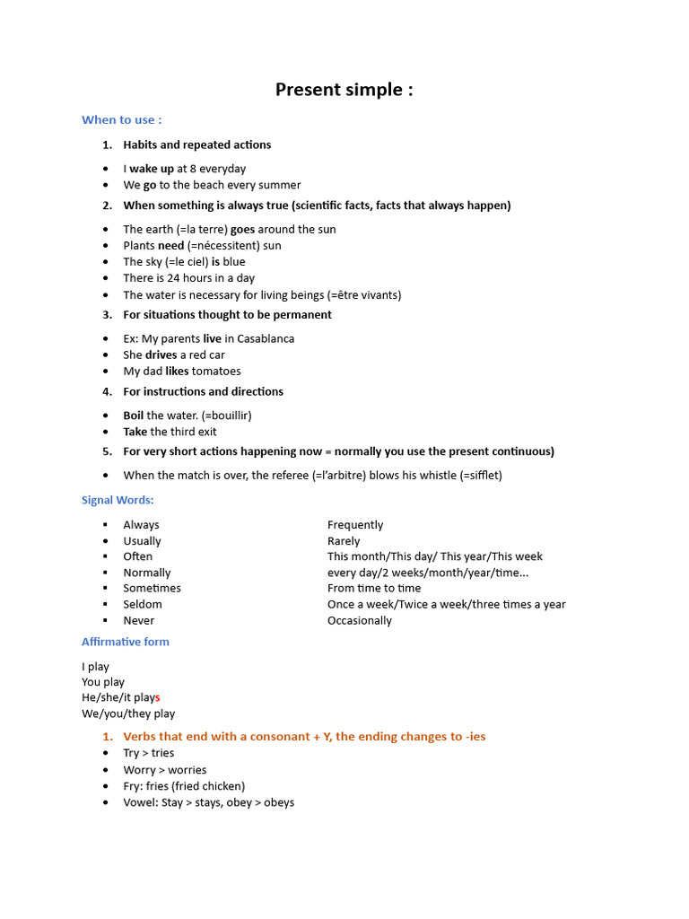 Present Simple - Lesson & Exercises | PDF | Verb | Languages