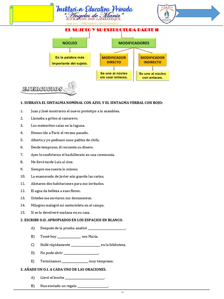 U9-S3-Ficha de Trabajo y Tarea Domiciliaria-Comunicación-Estructura Del Sujeto | PDF | Asunto ...