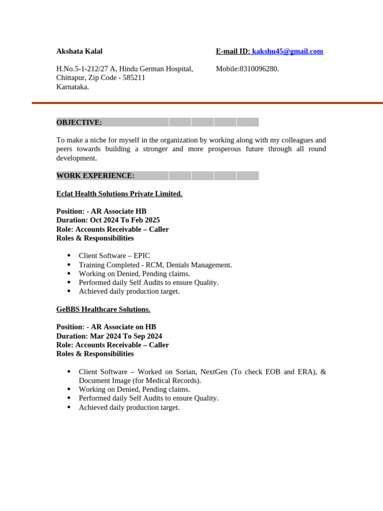 Akshata Resume V | PDF