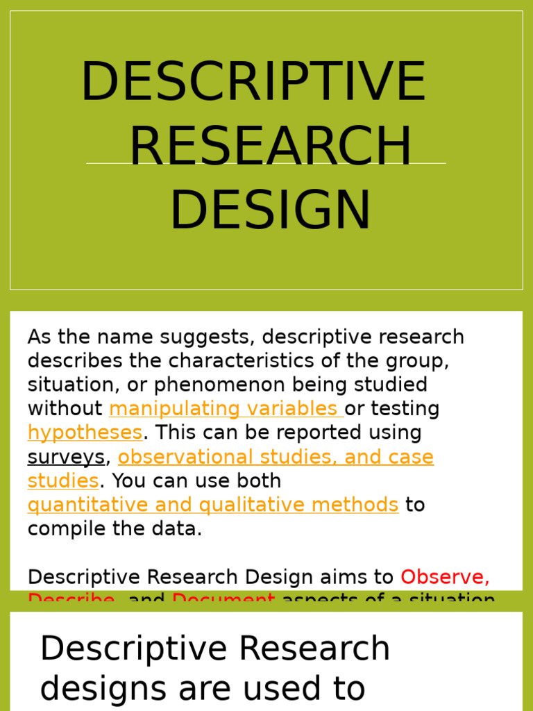 Descriptive Research Design | PDF | Psychology | Cognition