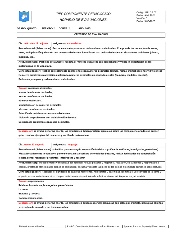 He-Quinto - P2-C2 - 2025 | PDF | Importar | Decimal