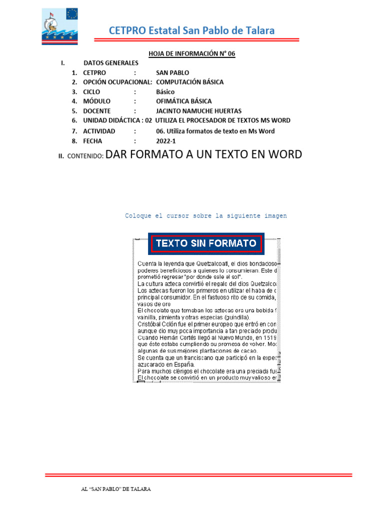 Hi #6 Ud1-06. Utiliza Formatos de Texto en Word | PDF | Informática