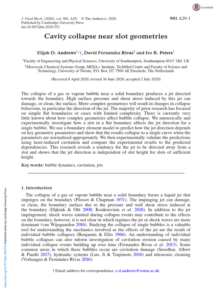 Cavity Collapse Near Slot Geometries | PDF | Laser | Velocity