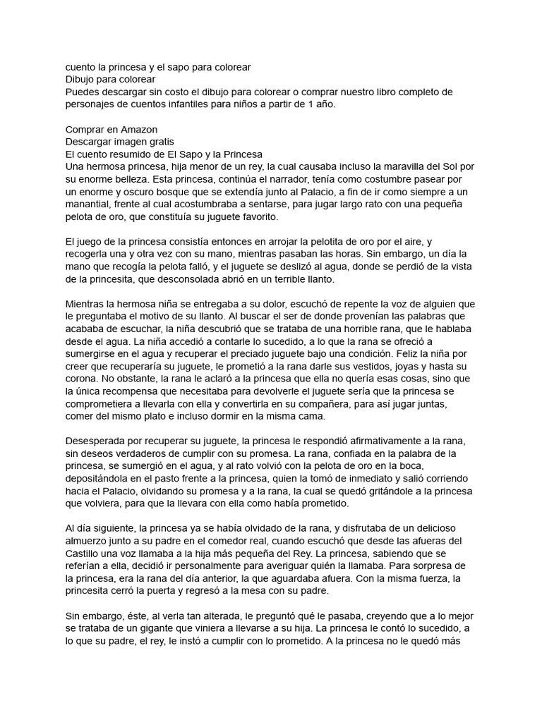 La Princesa y El Sapo | PDF