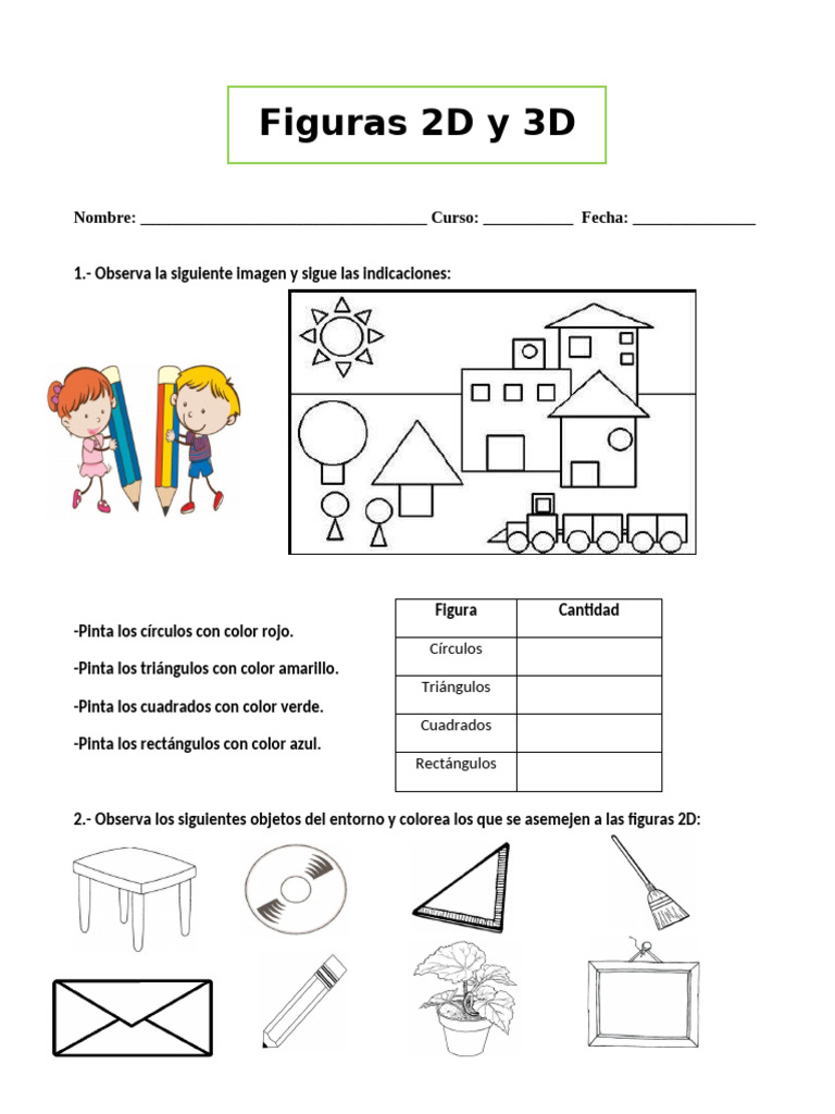 Figuras 2D para Colorear | PDF