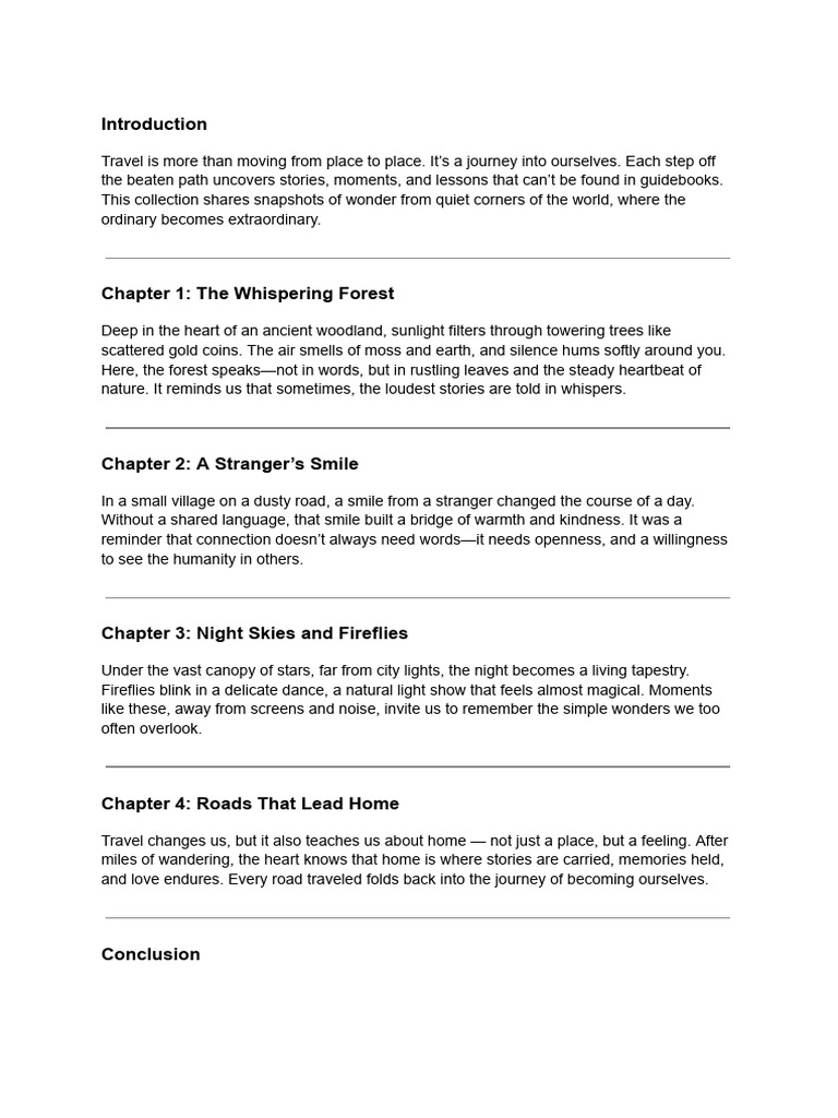 Wanderlust and Wonder - Stories From The Road Less Traveled | PDF