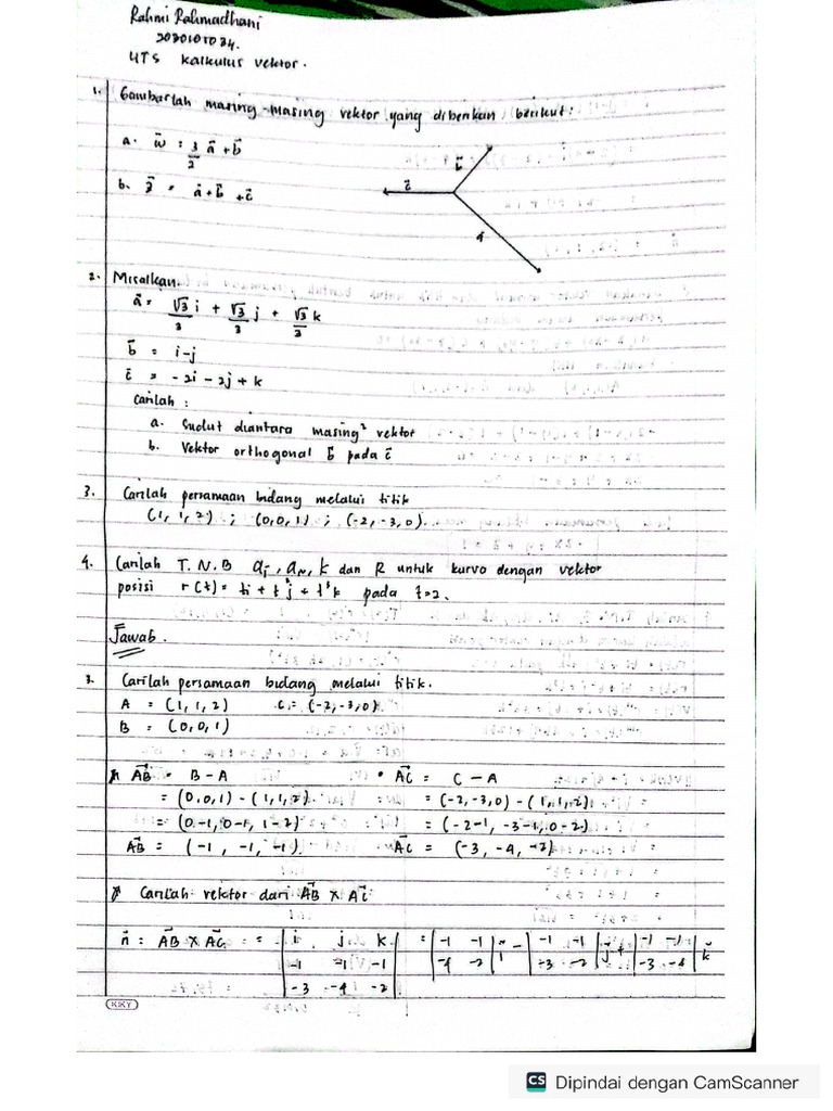 Remedial UTS Kalkulus Vektor Rahmi Rahmadhani | PDF