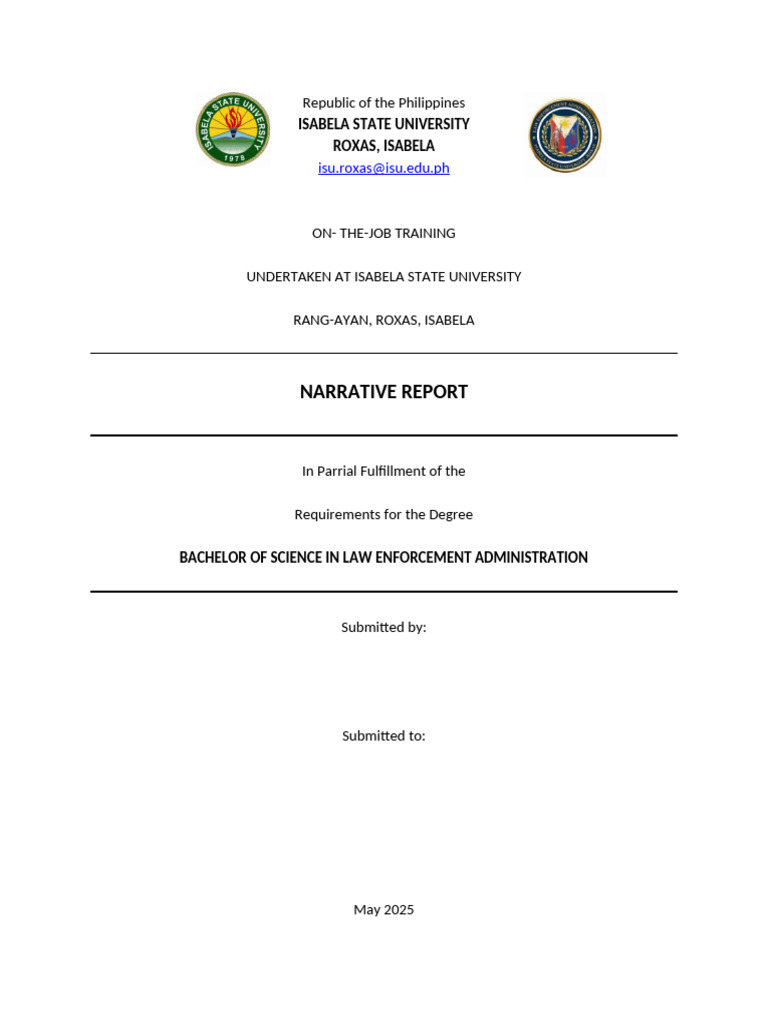 OJT Narrative Report for BS Law Enforcement | PDF