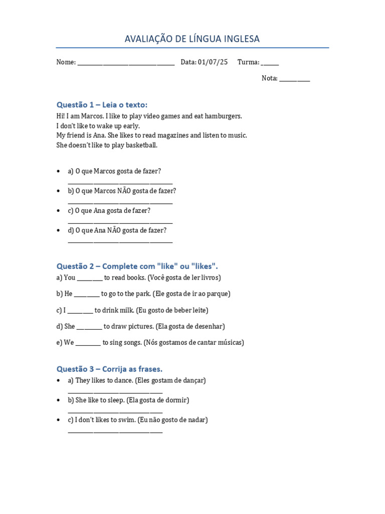 Prova 700 2bim 2 | PDF | Famílias linguísticas