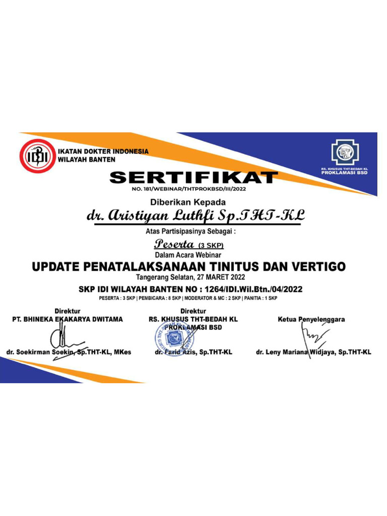 Tinitus Dan Vertigo | PDF