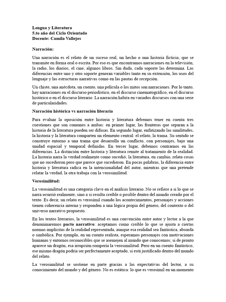 Verosimilitud o Veracidad | PDF | Narración | Verdad