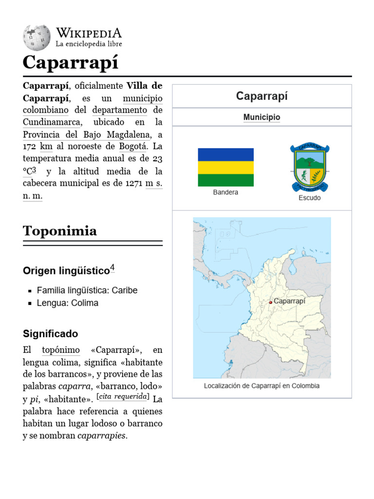 Caparrapí: Municipio de Cundinamarca | PDF