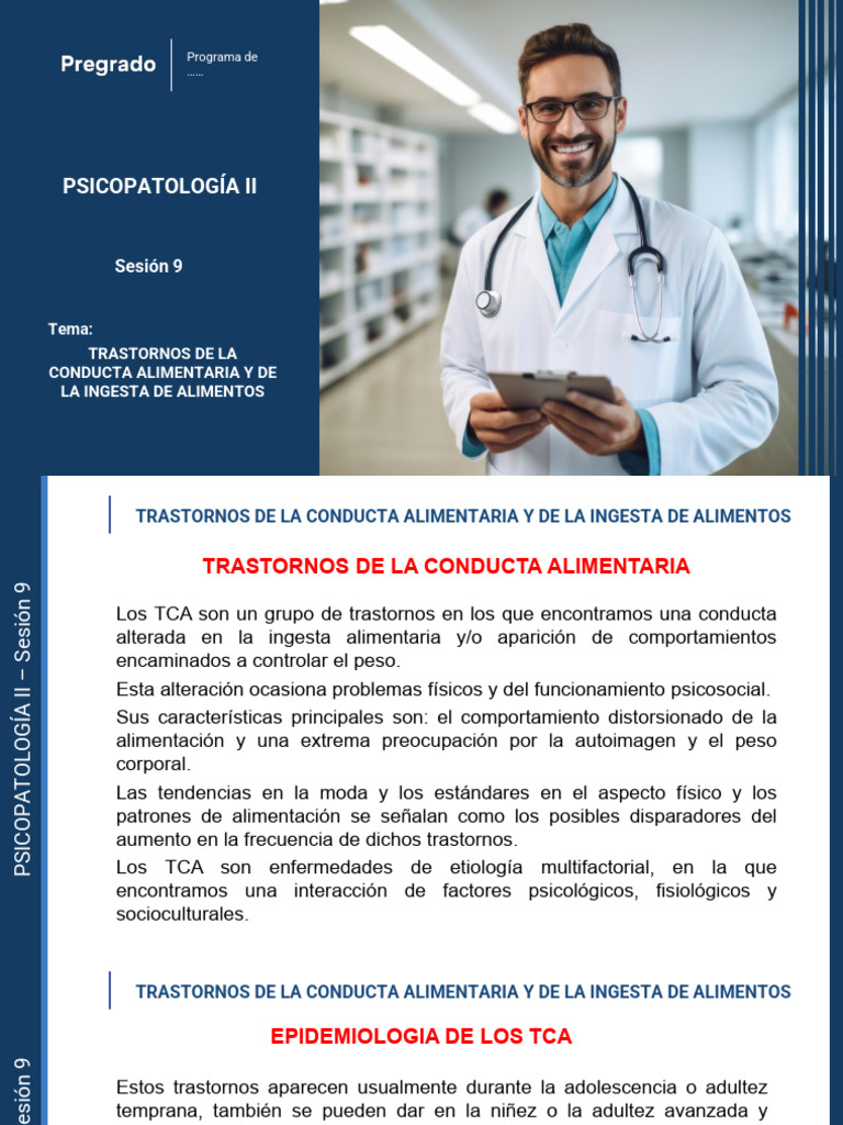 Psicopatologia II - Sesion 11 Tca | PDF | Desorden alimenticio | Trastorno por atracón