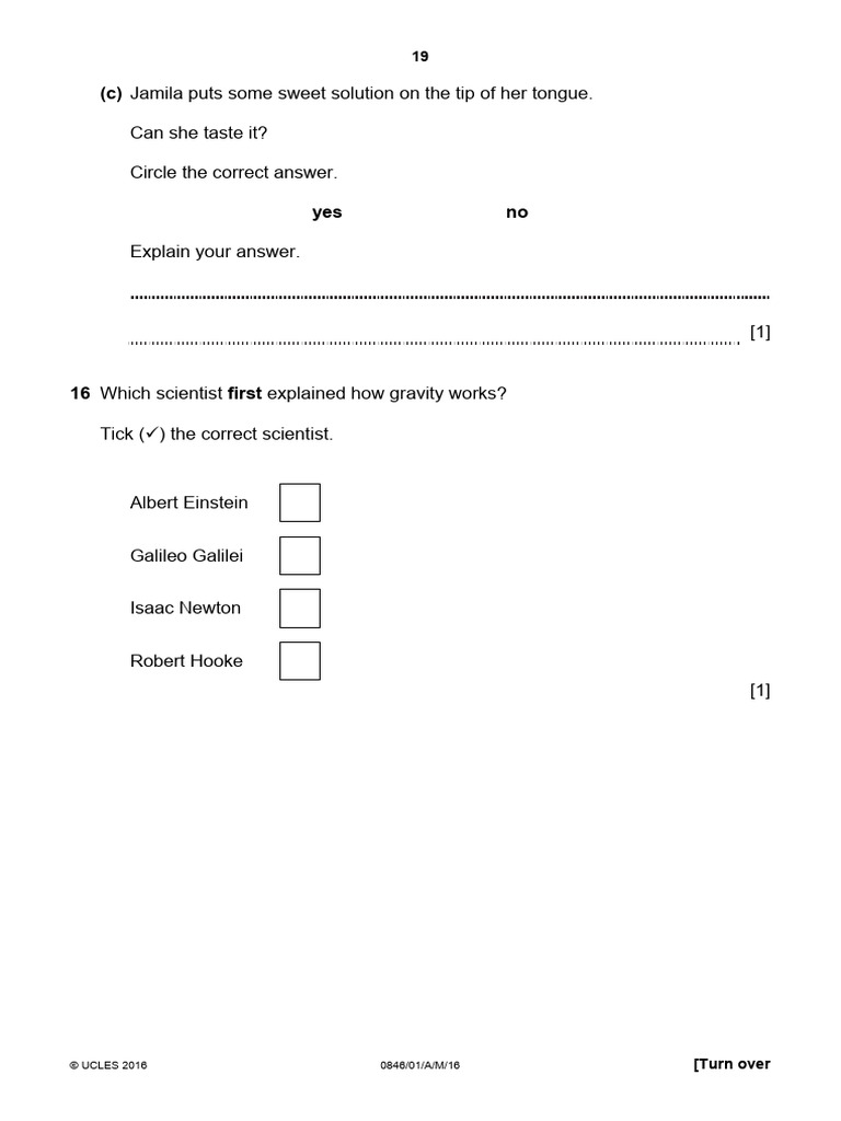 Pages From April 2016 CAIE P1 Questions 0846 Science Cambridge Primary ...