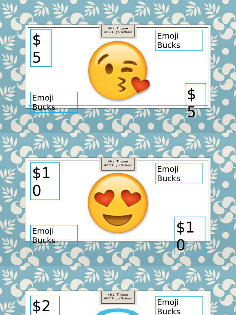 EDCI 5030 Assignment 2 Emoji Bucks | PDF
