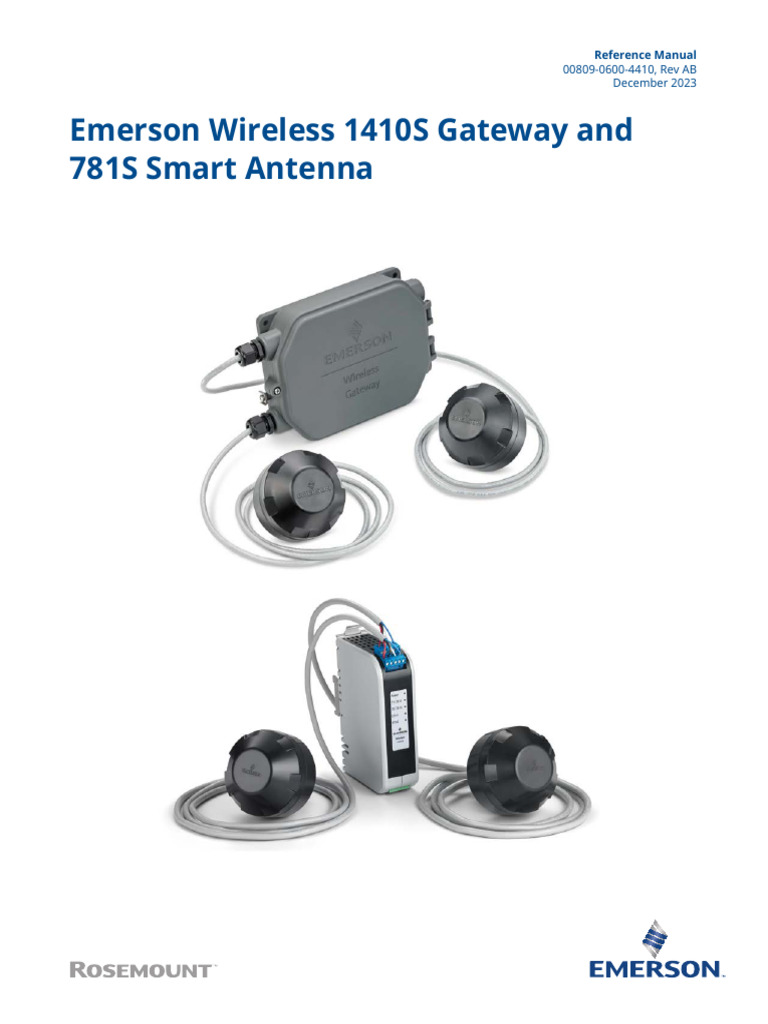 Emerson Wireless 1410S Gateway and 781S Smart Antenna: 00809-0600-4410 ...