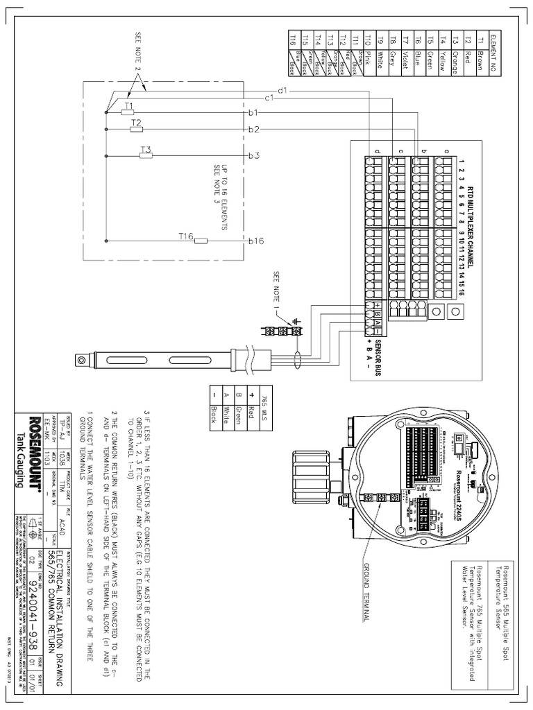Drawing +565 566 765+Common+Return+Temperature+Sensor+ +rosemount | PDF