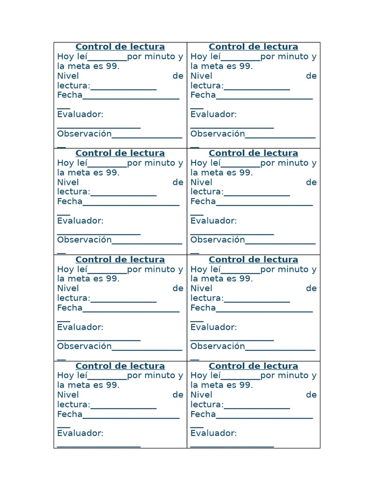 Control de Lectura | PDF