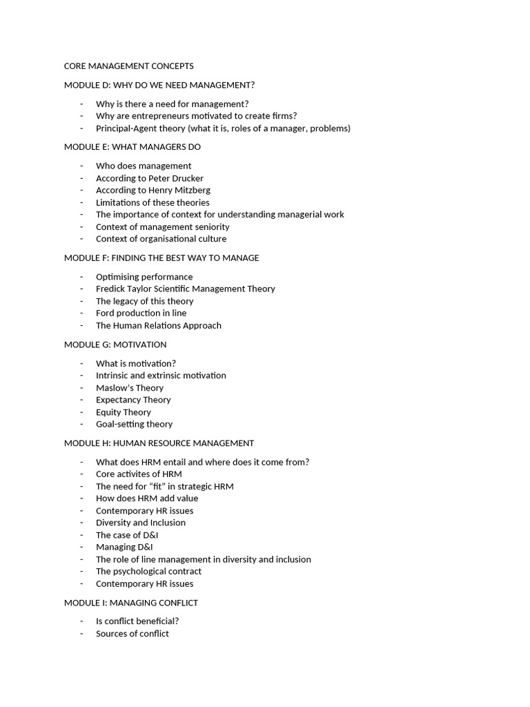 Core Management Concepts | PDF | Strategic Management | Motivation