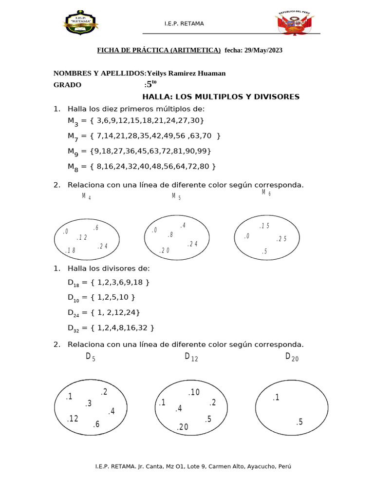 FICHA PRACTICA-ARIT-29 Mayo | PDF