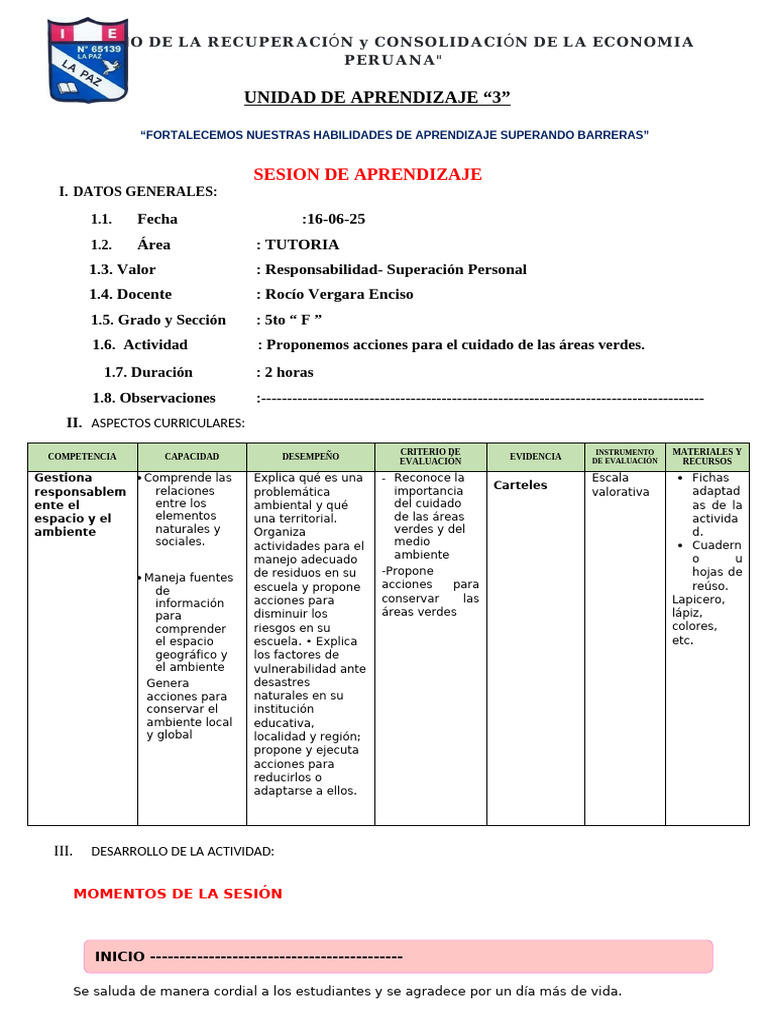 Sesión Tutoria Rous 16-06-25 | PDF | Entorno natural | Ciencias de la Tierra