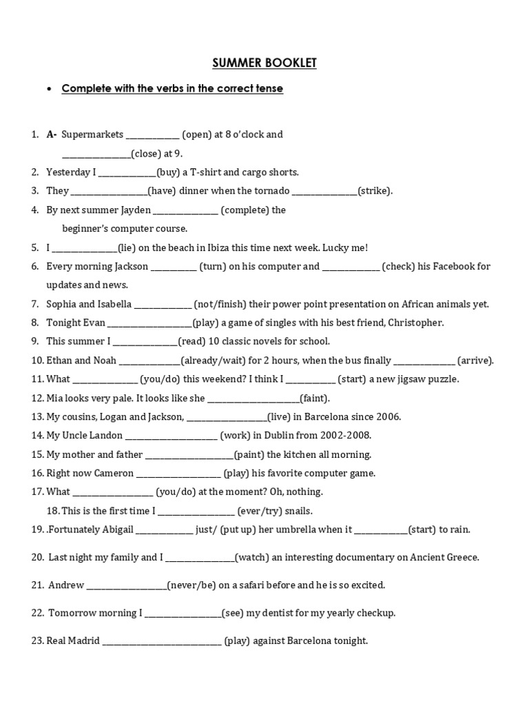 Sixth Grade Summer Booklet 2020 | PDF