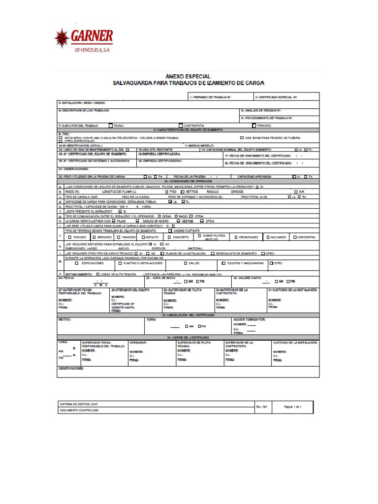 4D - Gar-S-Pl-For-Certificado de Izamiento | PDF