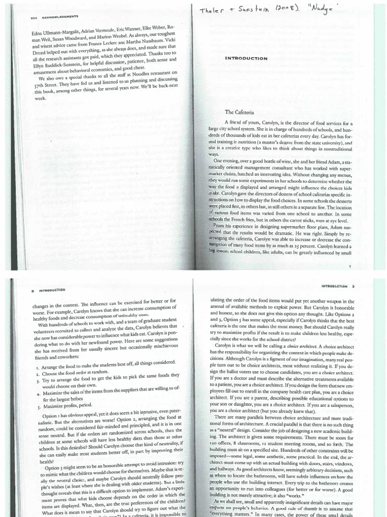 R19 25 Thaler Sunstein Nudge Excerpts | PDF