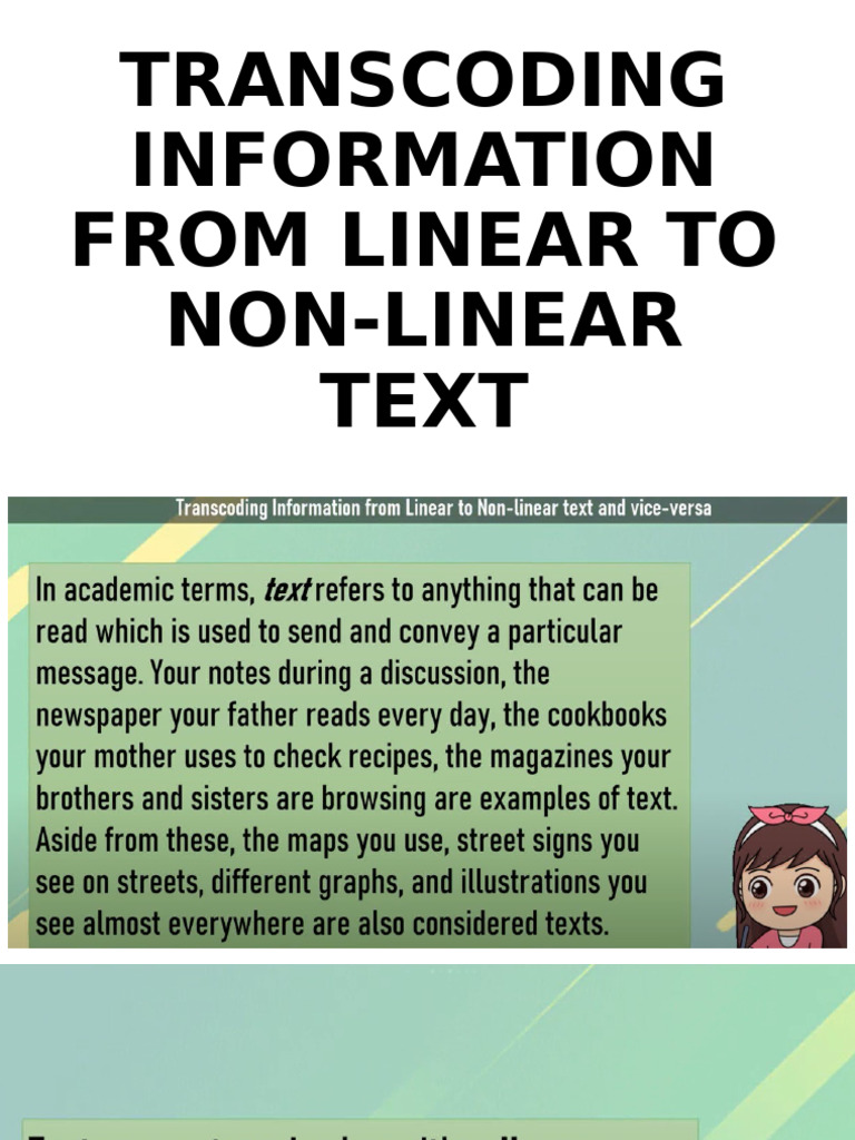 Transcoding Information From Linear To Non-Linear Text | PDF