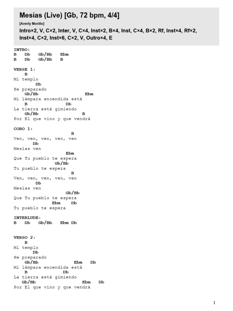 Mesías (Live) - GB | PDF