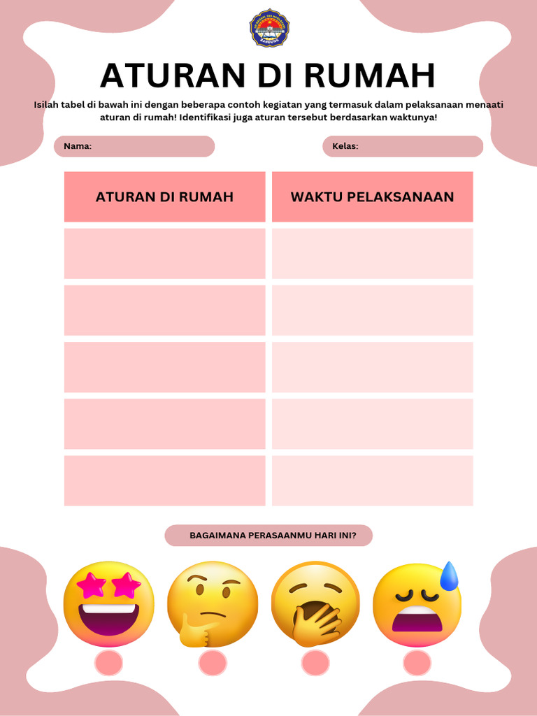 Tabel Isian ATURAN DI RUMAH | PDF