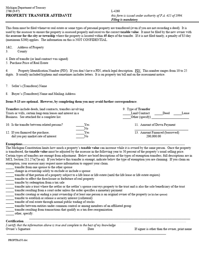 Property Affidavit of Transferee | PDF | Natural Resources Law ...