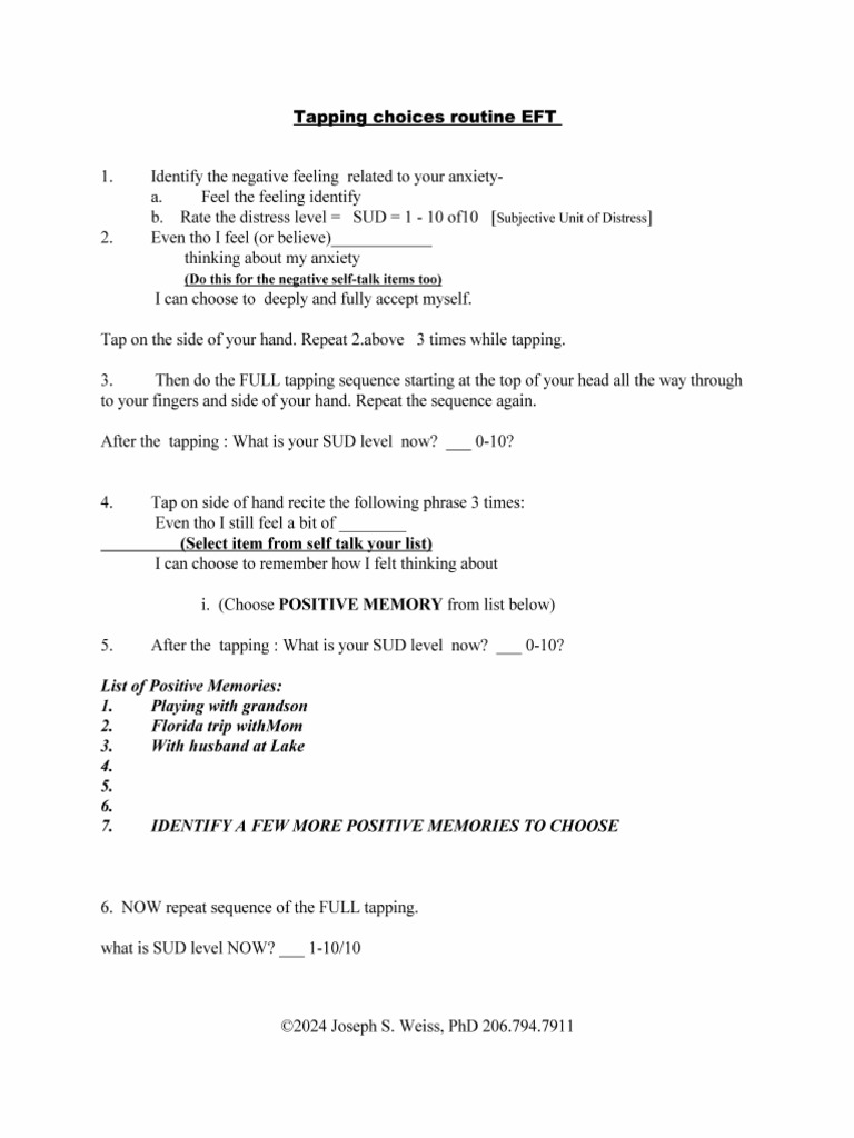 Tapping Choices Routine EFT 1 | PDF