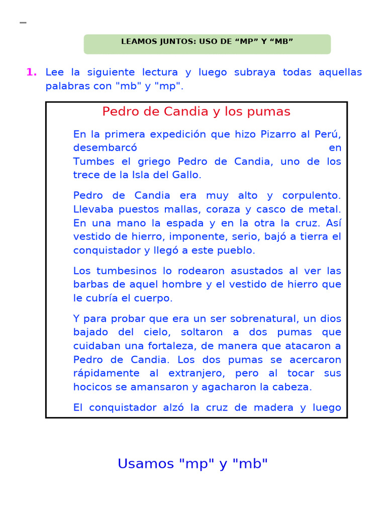 Palabras Con MP y MB | PDF