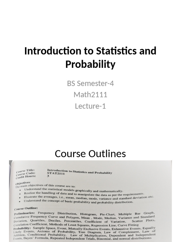 Lec-01-Intro To Probability and Statistics | PDF | Statistics | Level Of Measurement