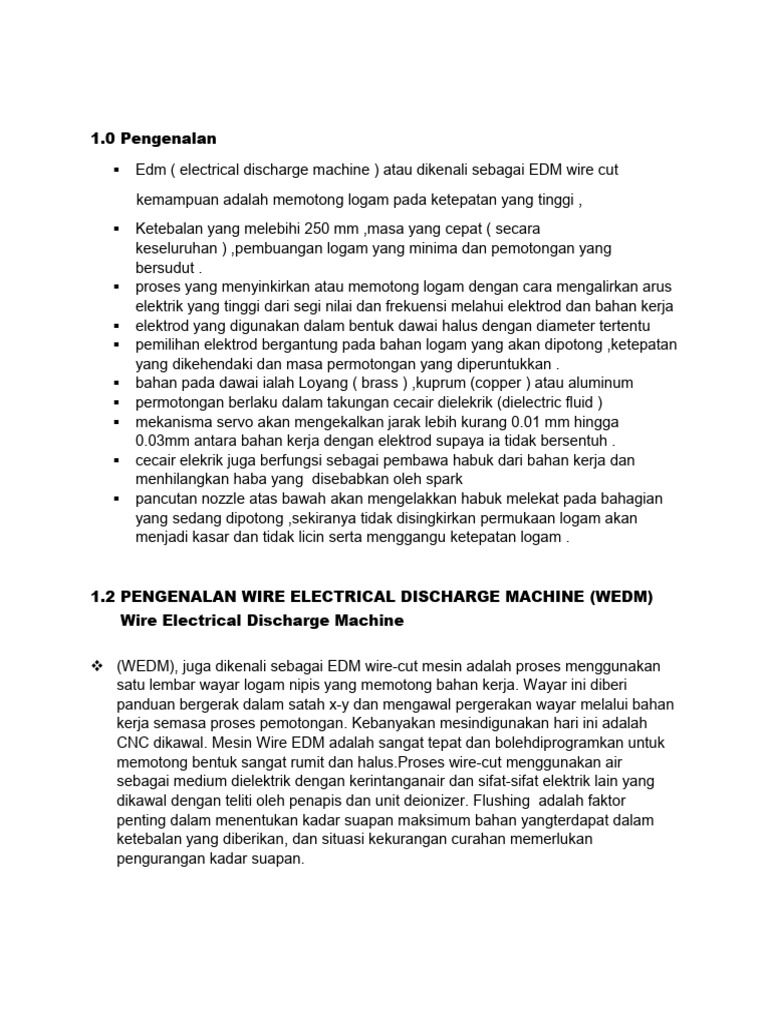 Proses Pemotongan CNC Wire Cut | PDF