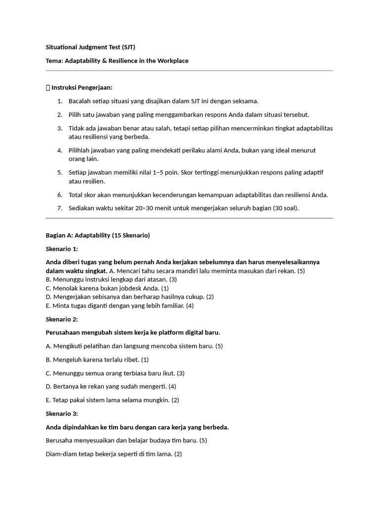 Situational Judgment Test | PDF