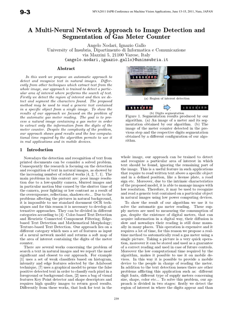 A Multi-Neural Network Approach To Image Detection and Segmentation of Gas Meter Counter | PDF ...