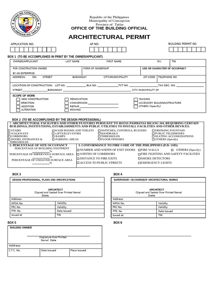 Architectural Permit For BLDG Permit | PDF